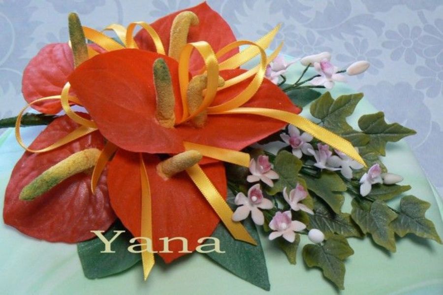 Anthurium Topper For 70Th Birthday Cake - CakeCentral.com