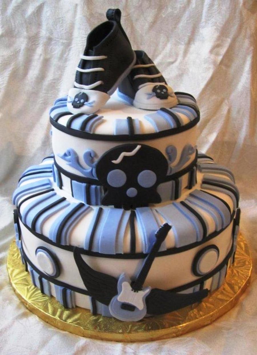 Baby "punk Rocker" Shower Cake - CakeCentral.com