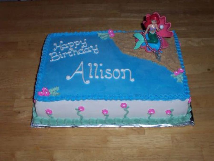 Little Mermaid Quarter Sheet Cake - CakeCentral.com
