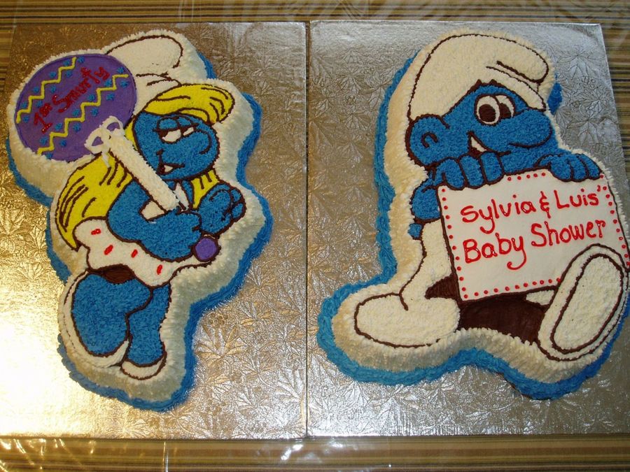 Smurfs Baby Shower Cake - CakeCentral.com