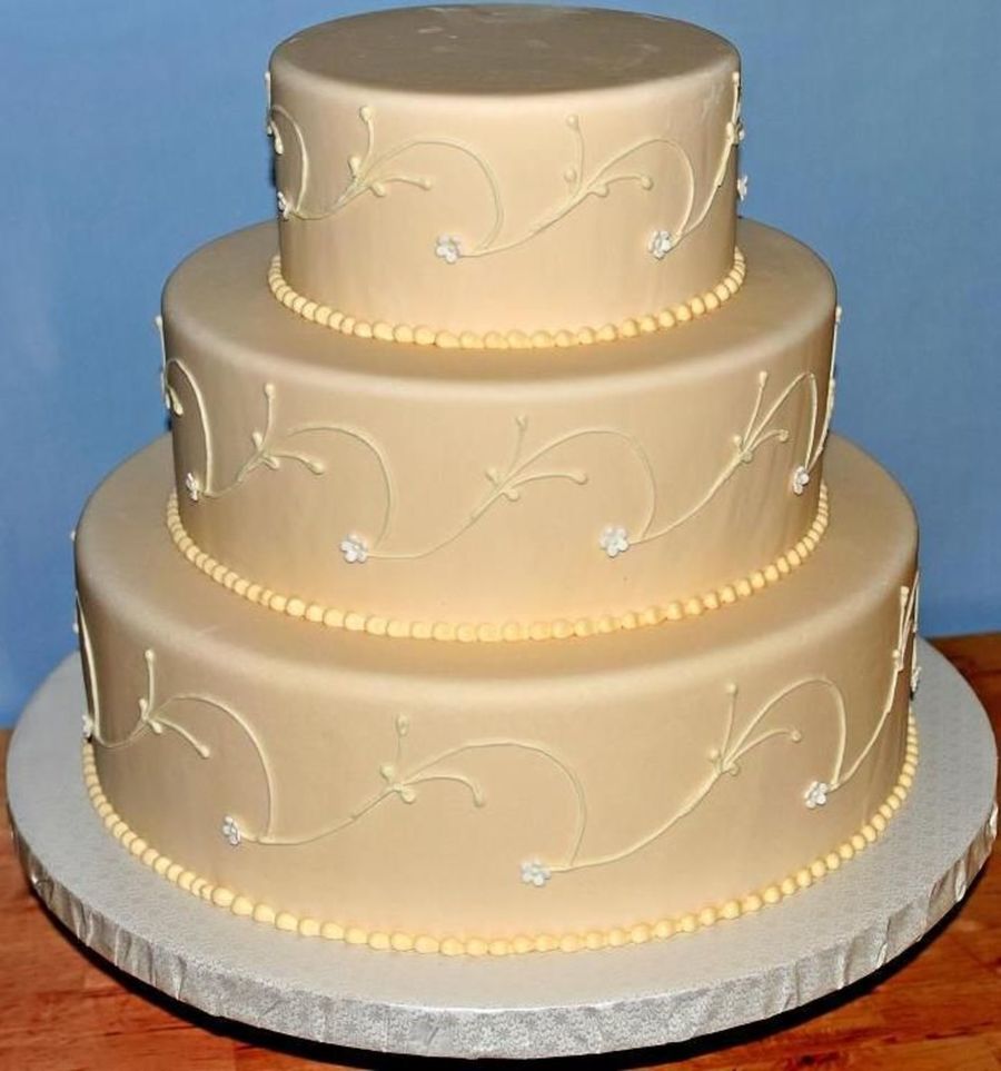 Ivory Wedding Cake - CakeCentral.com