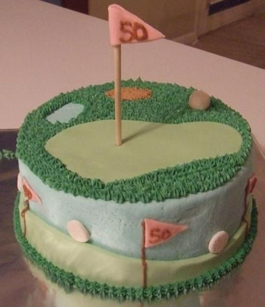 Golf-Themed Cake For 50Th Birthday - CakeCentral.com