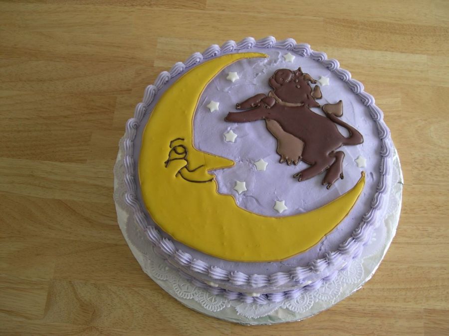 Cow Jumps Over The Moon Cake - CakeCentral.com
