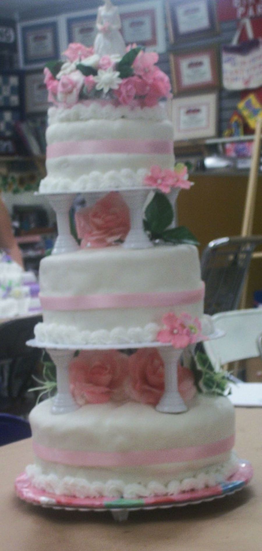 My First Practice Wedding Cake - CakeCentral.com