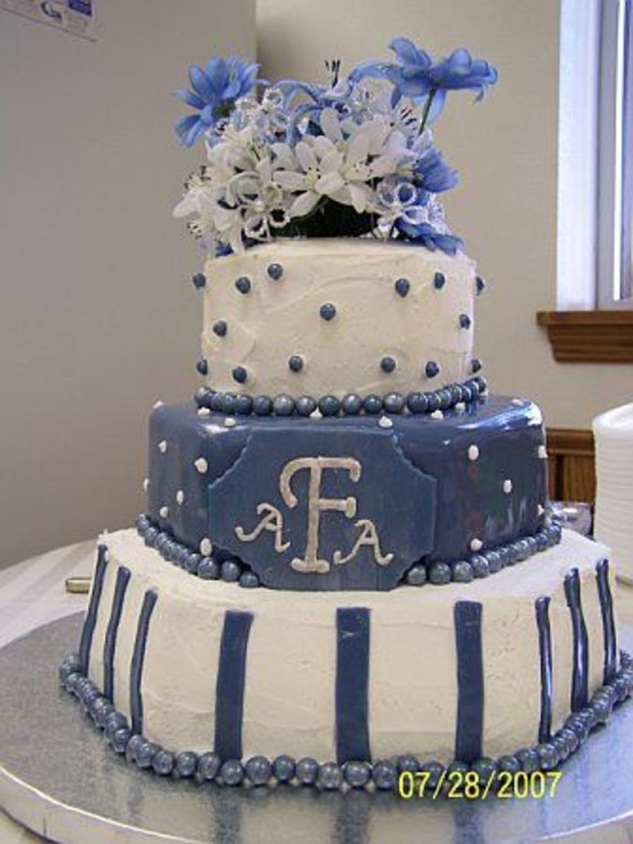 Periwinkle Wedding Cake - CakeCentral.com