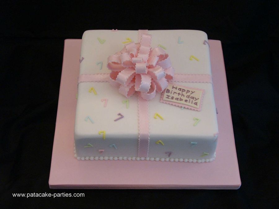 Present Cake With Loop Bow - CakeCentral.com