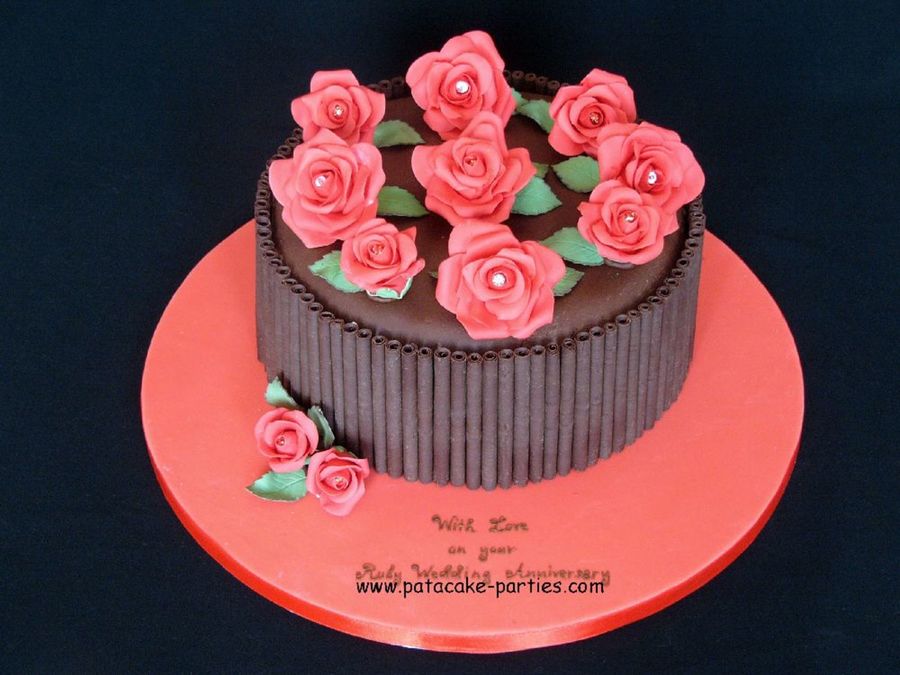 Ruby Wedding Anniversary Cake - CakeCentral.com