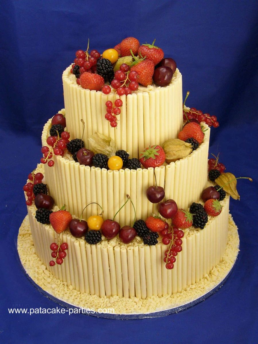 Chocolate Curls Wedding Cake - CakeCentral.com