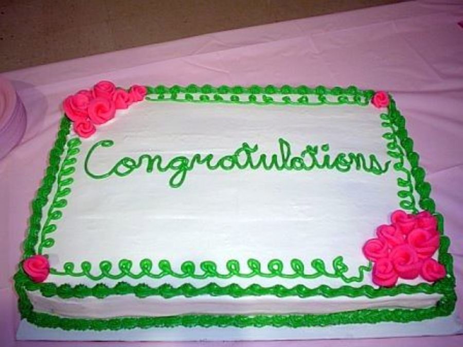 Simple Wedding Sheet Cake - CakeCentral.com