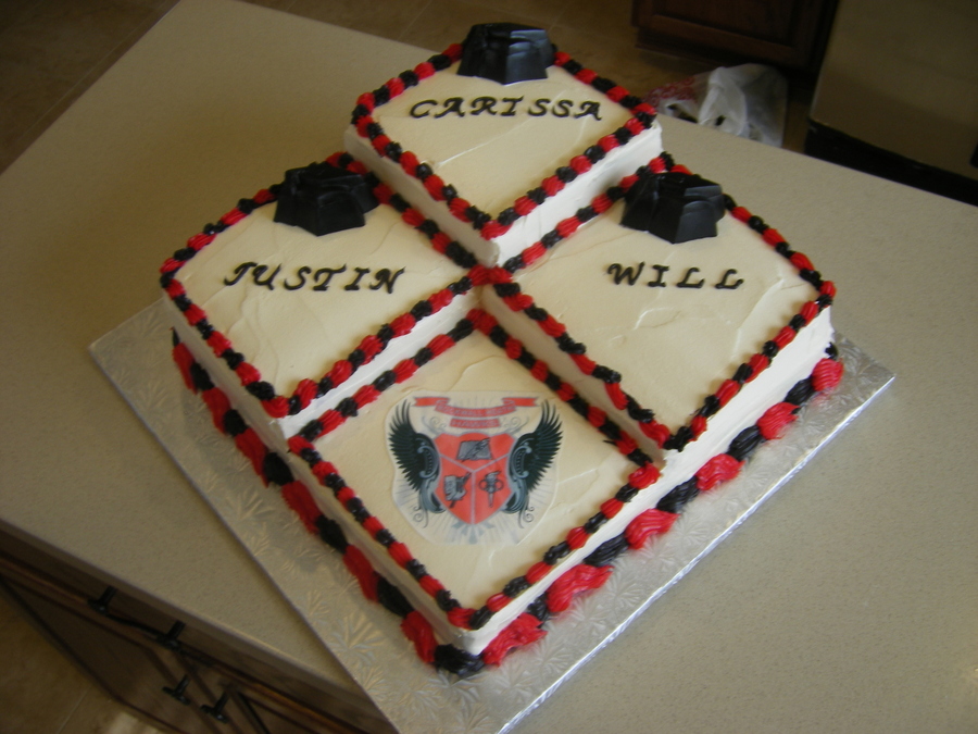 Graduation Cake For Twins + A Friend - CakeCentral.com