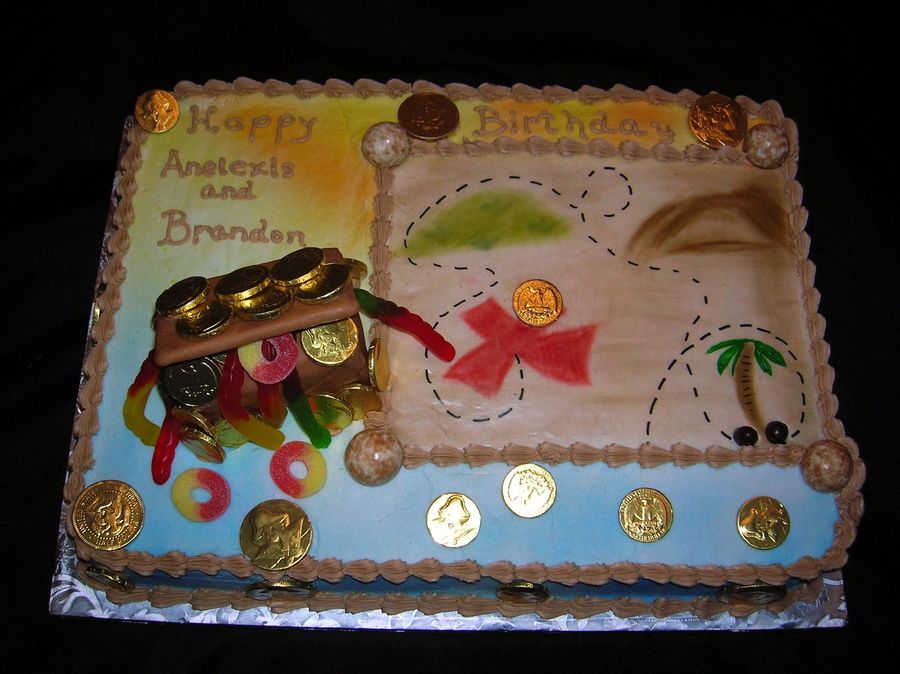 Treasure Chest And Map - CakeCentral.com