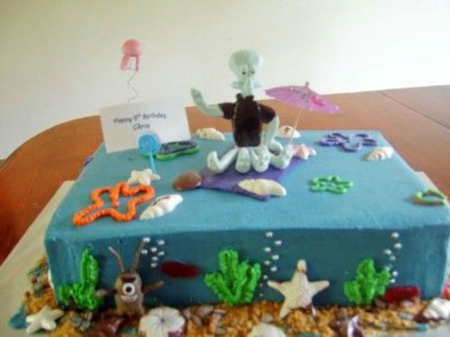Squidward Cake - CakeCentral.com