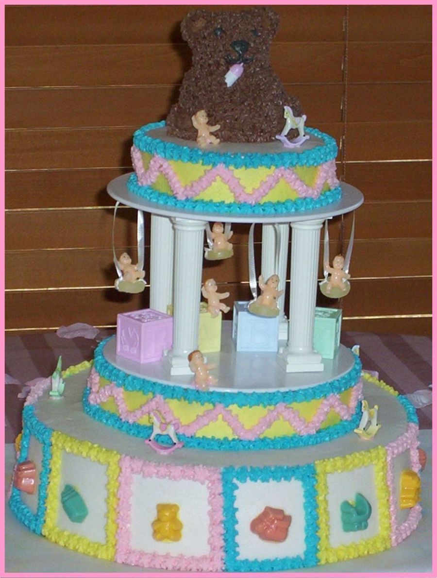 Baby Shower Carousel Cake - CakeCentral.com