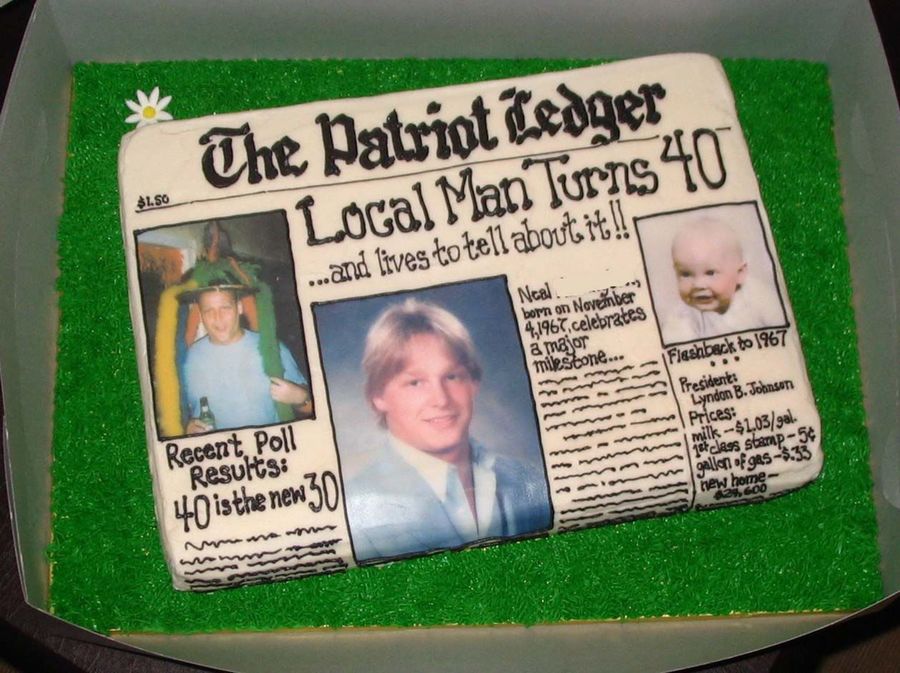 40Th Birthday Newspaper - CakeCentral.com