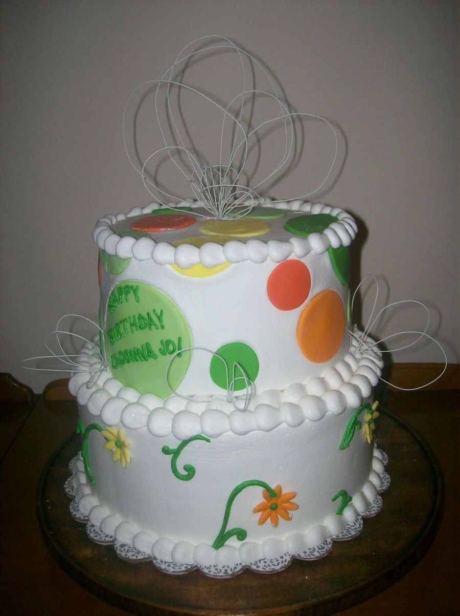 Dots & Flowers - CakeCentral.com