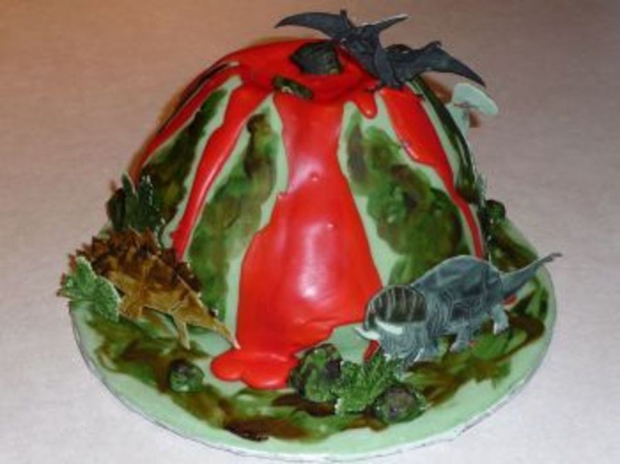 Volcano Dinosaur Cake - CakeCentral.com