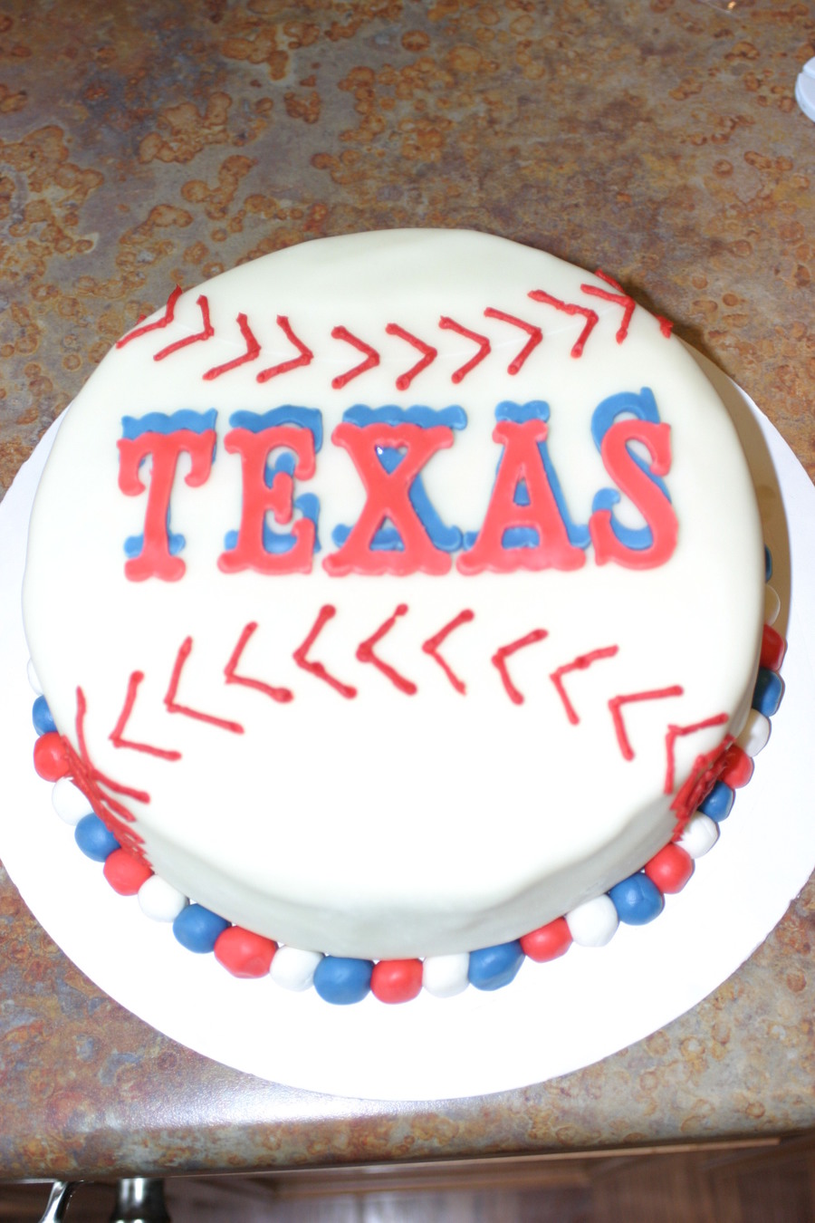 Texas Rangers Ice Cream Cake - CakeCentral.com