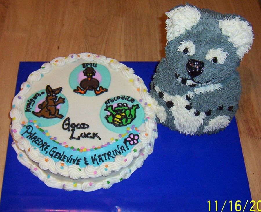 3D Koala & Goodbye Cake - CakeCentral.com