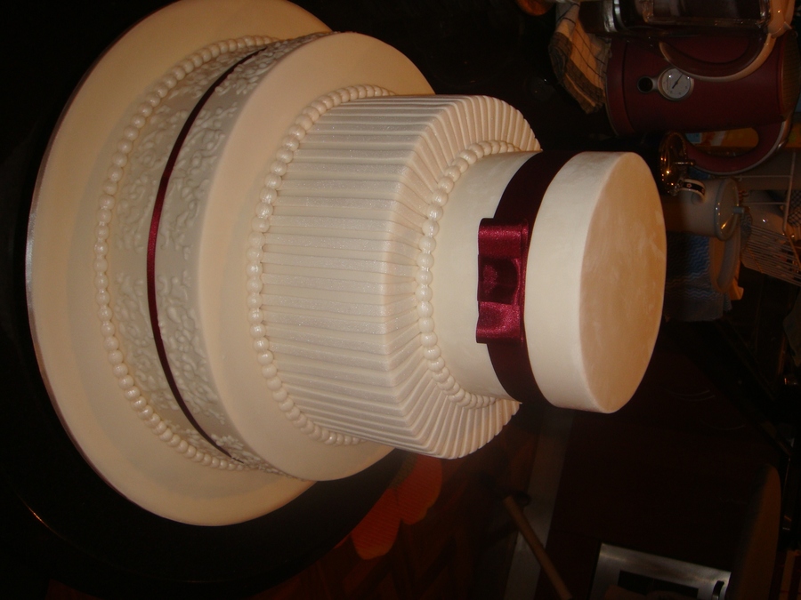 Ivory Wedding Cake - CakeCentral.com