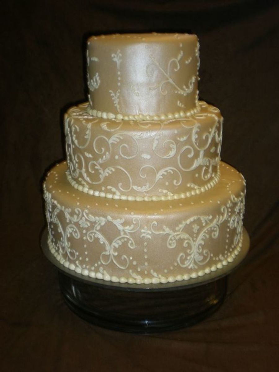 Champagne Wedding Cake - CakeCentral.com