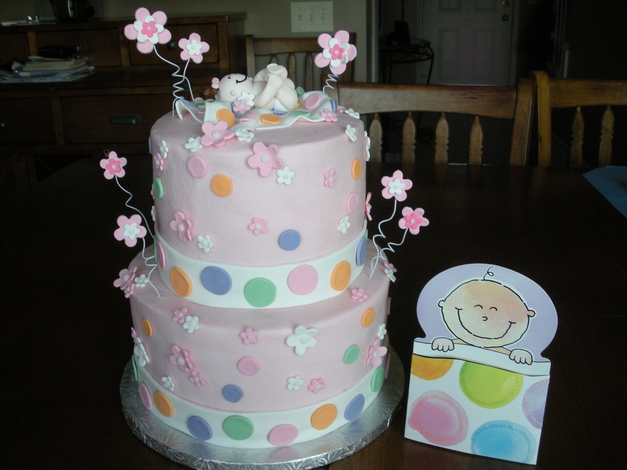 Polka Dots And Flowers - CakeCentral.com