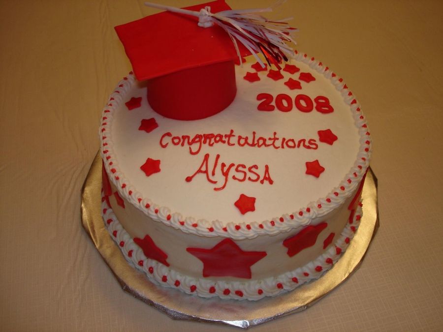 Red Graduation Cake - CakeCentral.com