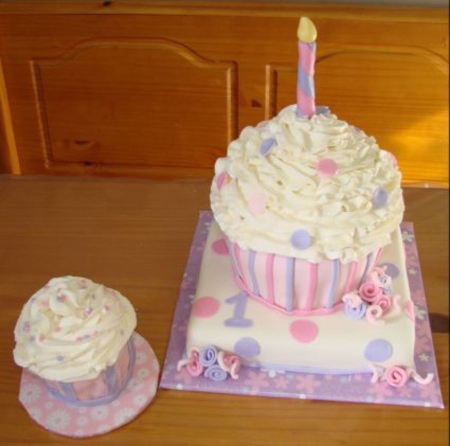 Giant Cupcake 1St Birthday - CakeCentral.com