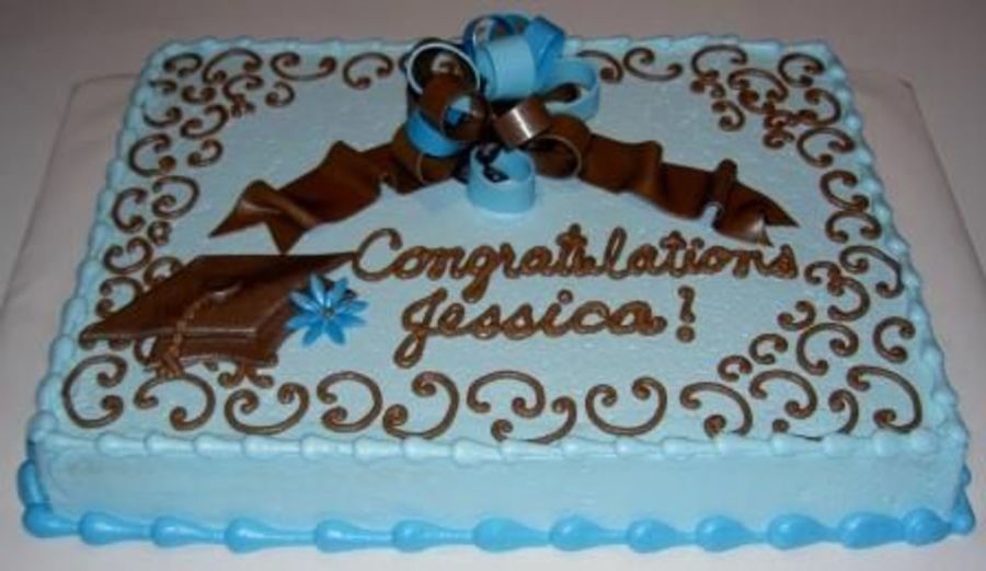 Teal And Brown Graduation - CakeCentral.com