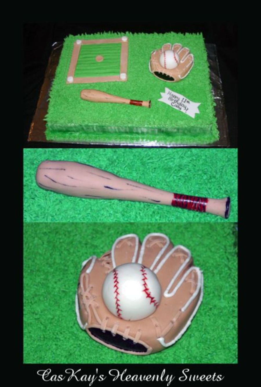 Baseball Field, Bat And Glove - CakeCentral.com