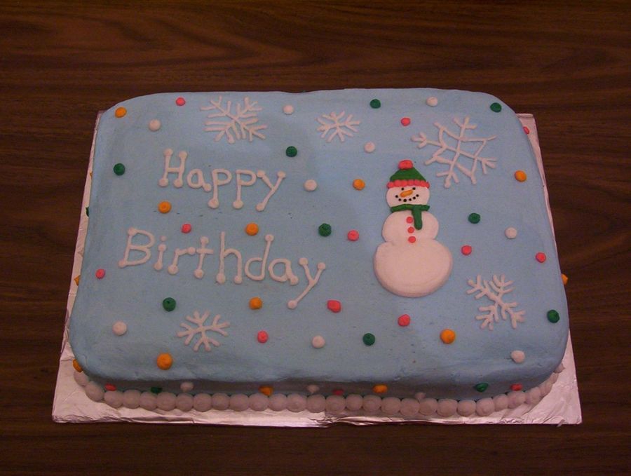 Snowman Birthday Cake - CakeCentral.com
