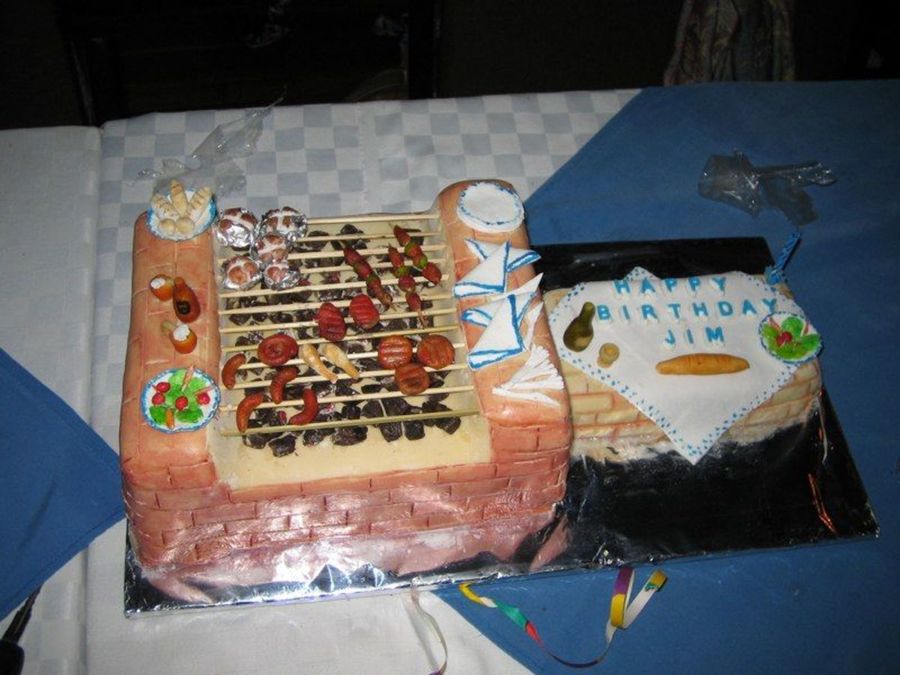 Barbeque Cake For Jim Simpson Film Directors 50Th - CakeCentral.com