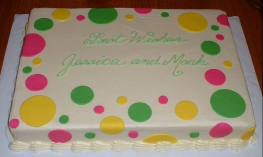 Polka Dotted Bridal Shower Cake - CakeCentral.com