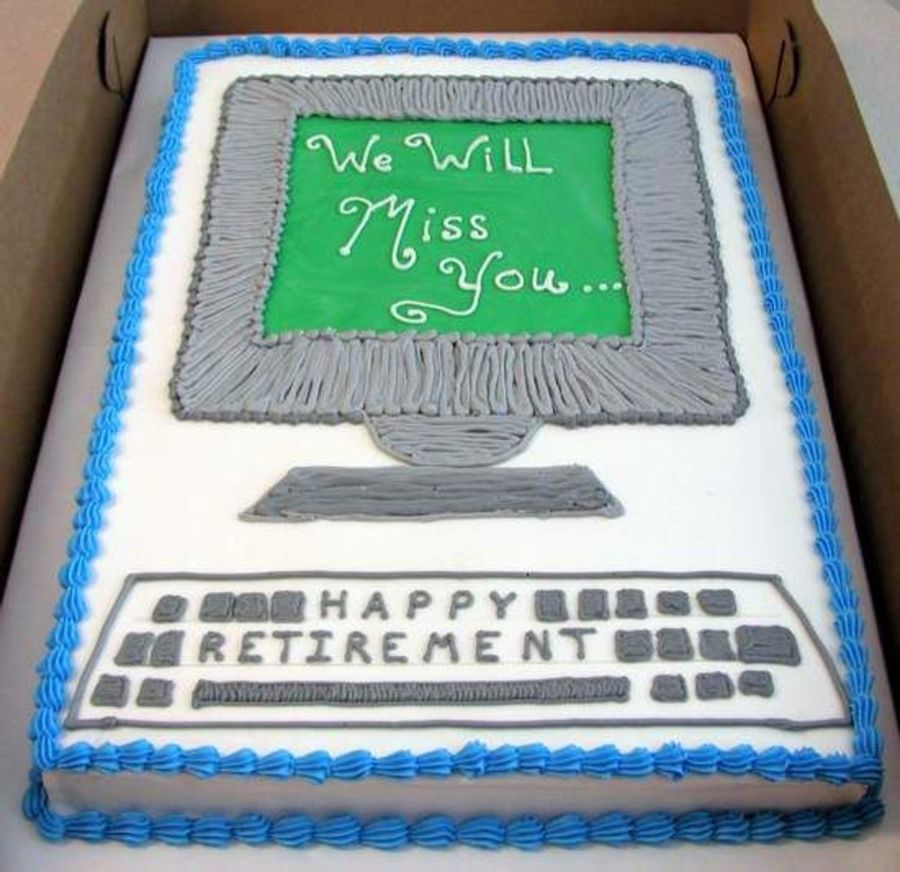 Retirement Cake For Data Entry Operator - CakeCentral.com