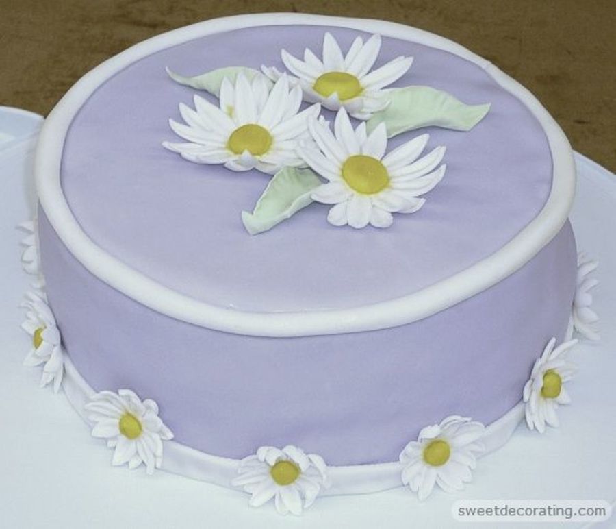 Purple Daisy Cake - CakeCentral.com