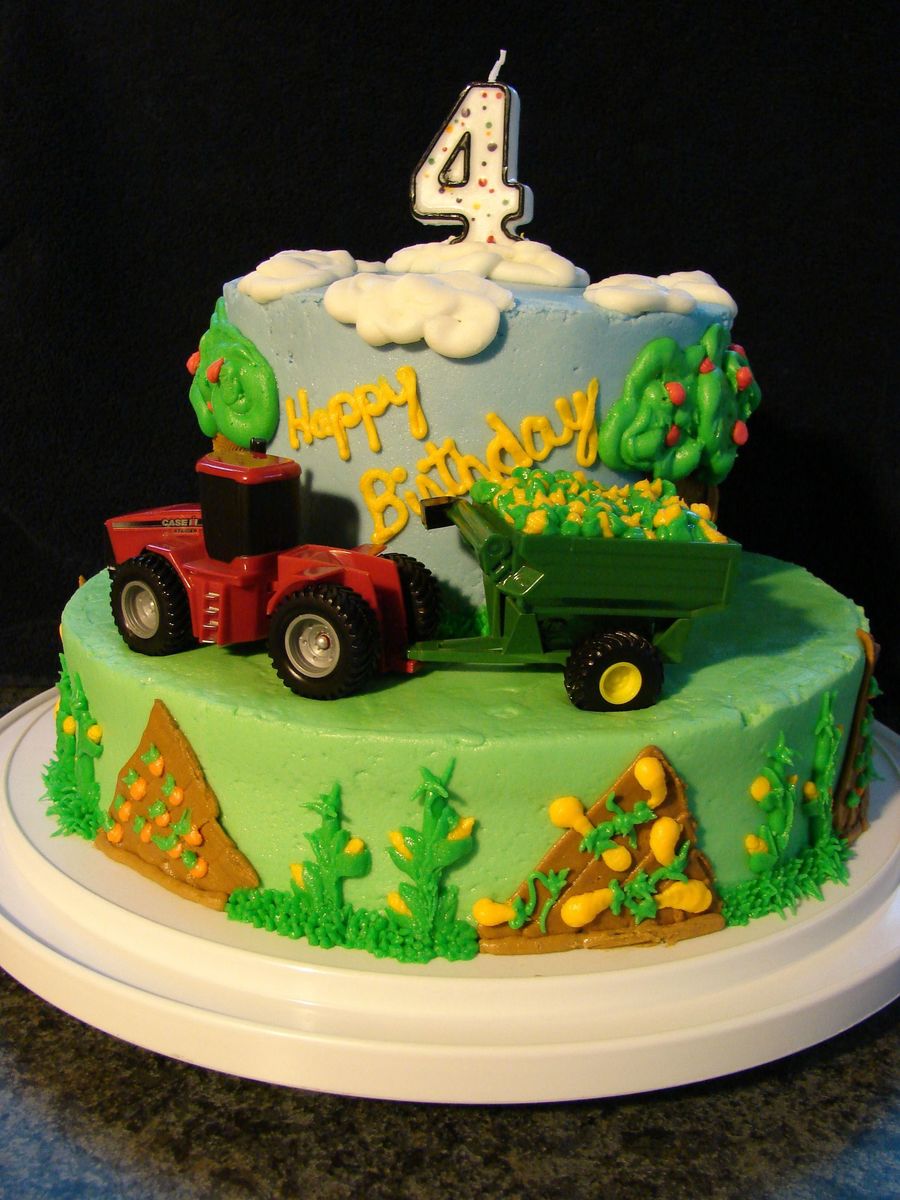 Tanner's Red Tractor Cake - CakeCentral.com
