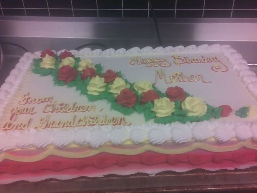 Red And Yellow Birthday Cake - CakeCentral.com