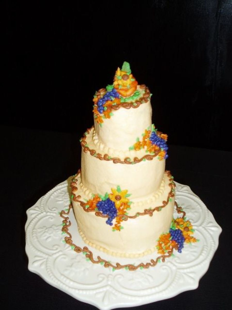 Mini Fall Wedding Cake - CakeCentral.com