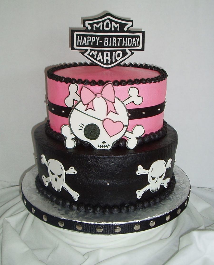 Pink Biker Birthday - CakeCentral.com