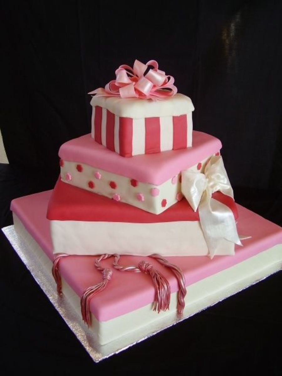 Pink Gift Box Cake - CakeCentral.com