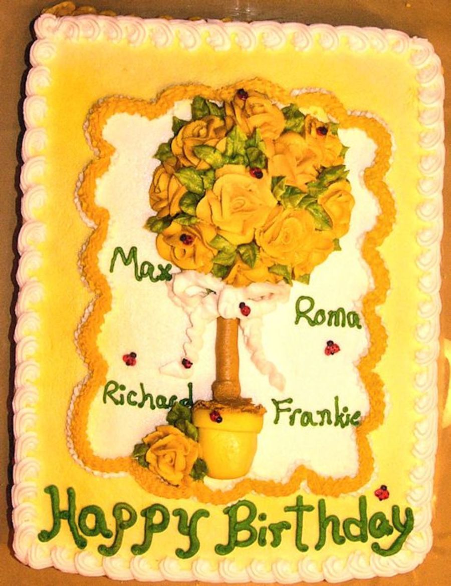 Rose Topiary Sheet Cake - CakeCentral.com