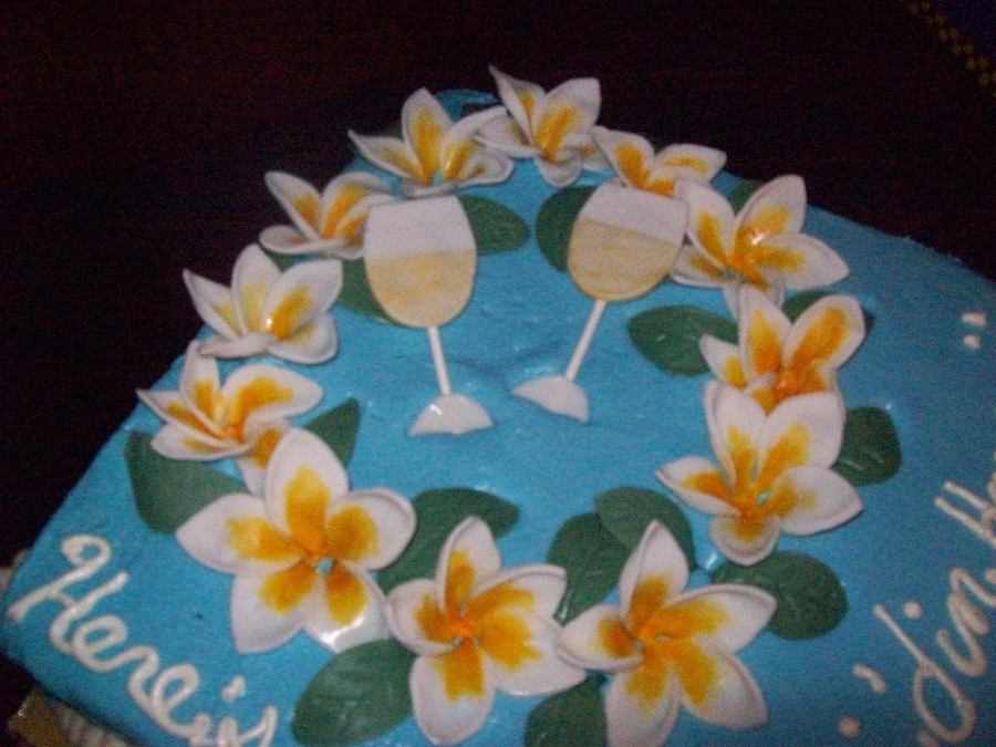 Plumeria Lei Cake - CakeCentral.com