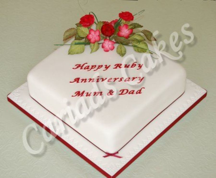 Ruby Anniversary Cake - CakeCentral.com