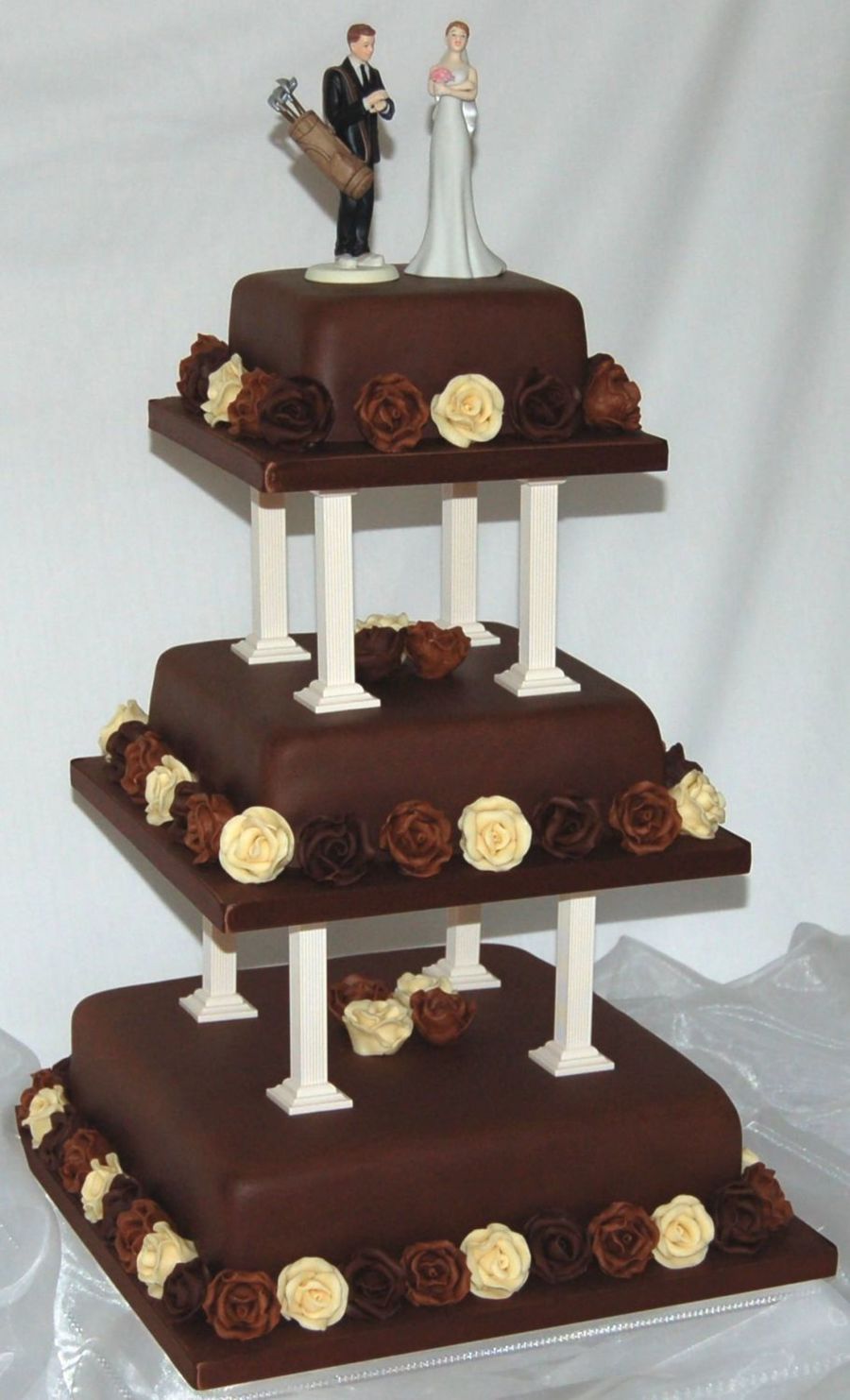 3 Tier Chocolate Wedding Cake - CakeCentral.com