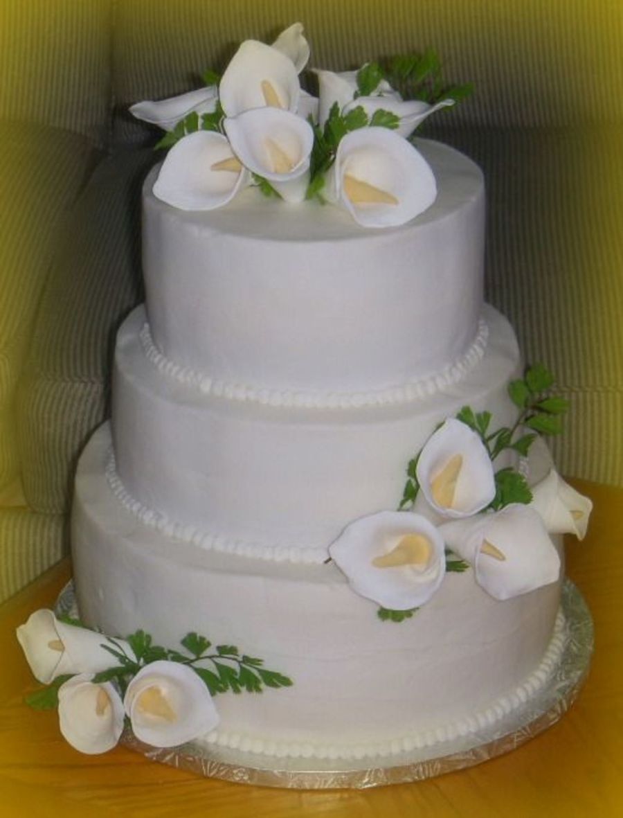 Calla Lily Wedding Cake - CakeCentral.com