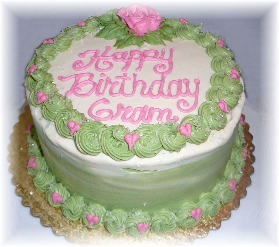 Swirly Green Floral Cake - CakeCentral.com