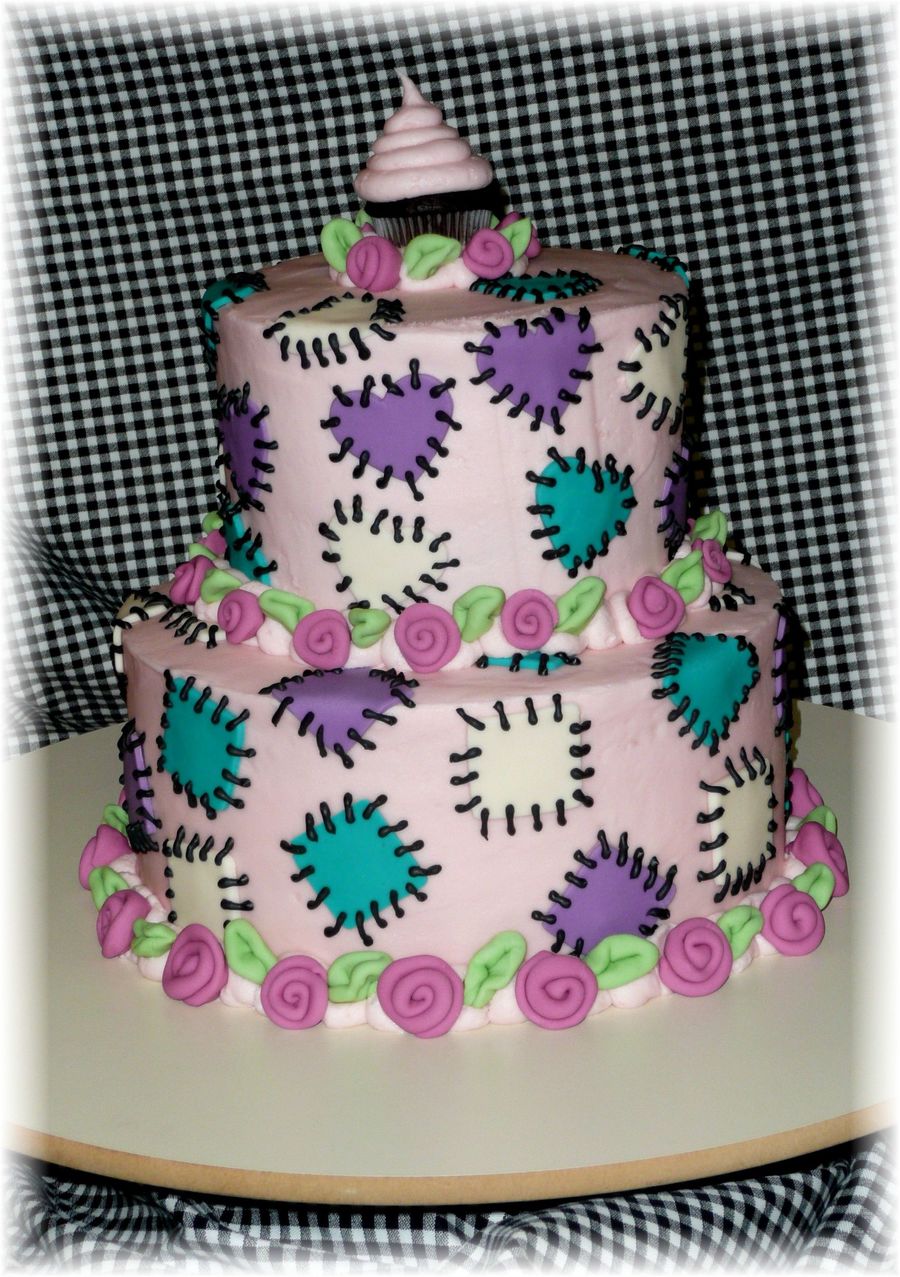 Patchwork Stitches Birthday Cake - CakeCentral.com