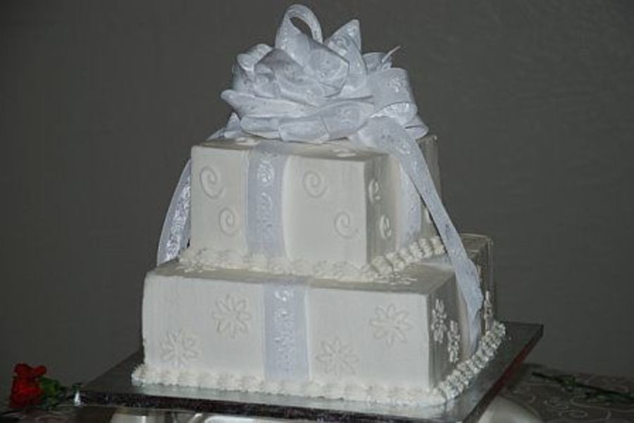 Square Wedding Cake - CakeCentral.com