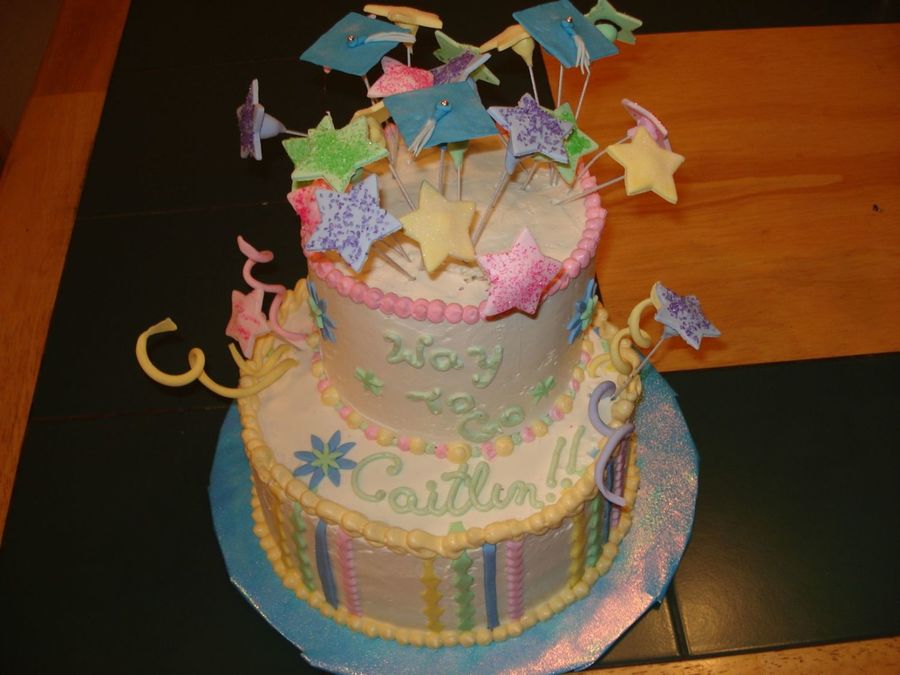 Girly Grad Cake - CakeCentral.com