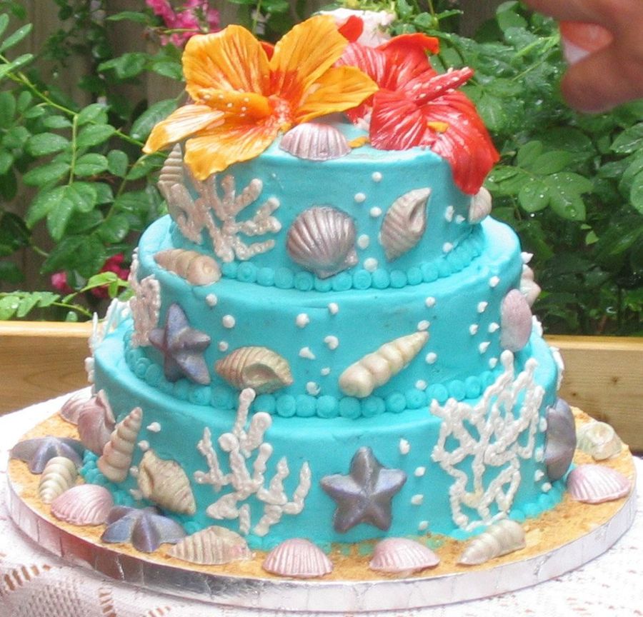 Tropical, Beach & Shells - CakeCentral.com