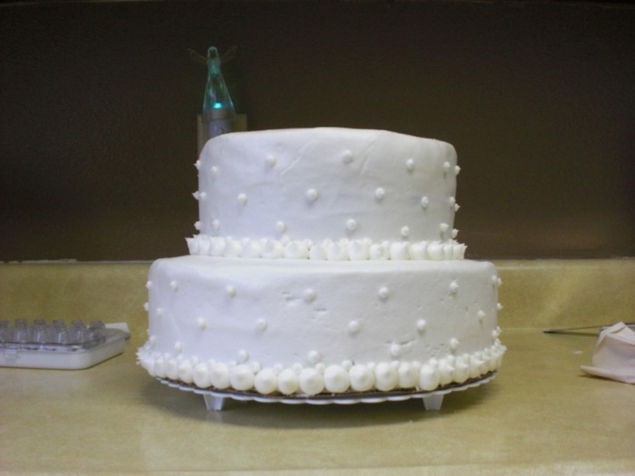 Simple White Wedding Cake Practice - CakeCentral.com